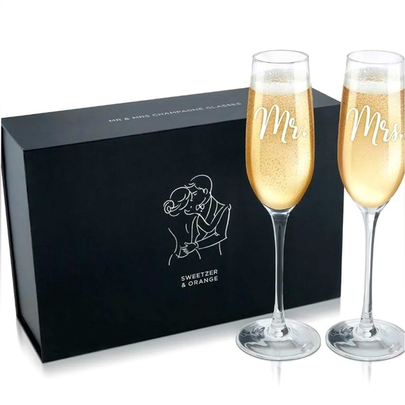 Sweetzer & Orange | Dining | Mr Mrs Champagne Glasses Sweetzer Orange ...
